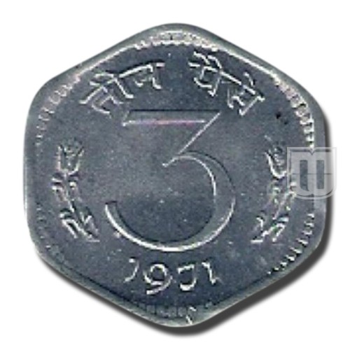 3 Paise | 1971 | KM# 14.2 | Coins | Mintage World