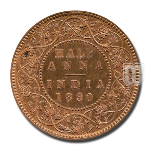 Half Anna | 1890 | KM# 487,PR.590 | Coins | Mintage World