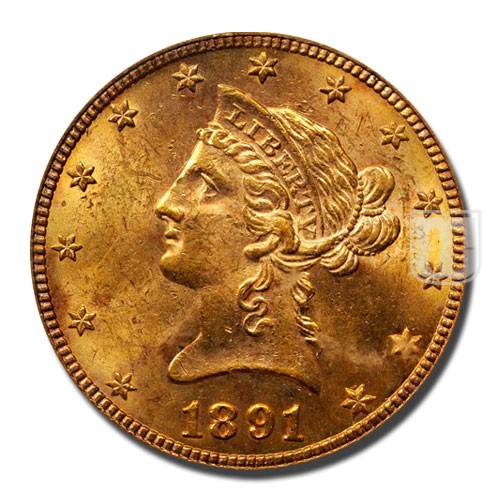 Ten Dollar | 1891 | KM 102 | Coins | Mintage World